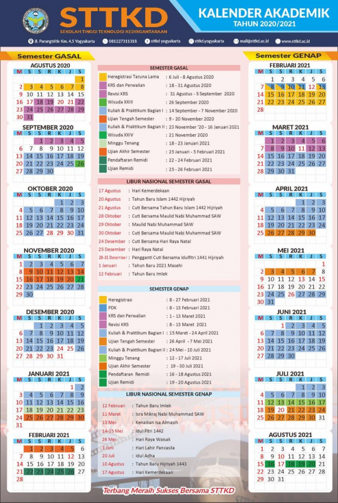 Kalender Akademik Tahun 2020-2021 STTKD Yogyakarta - AERONAUTIKA STTKD